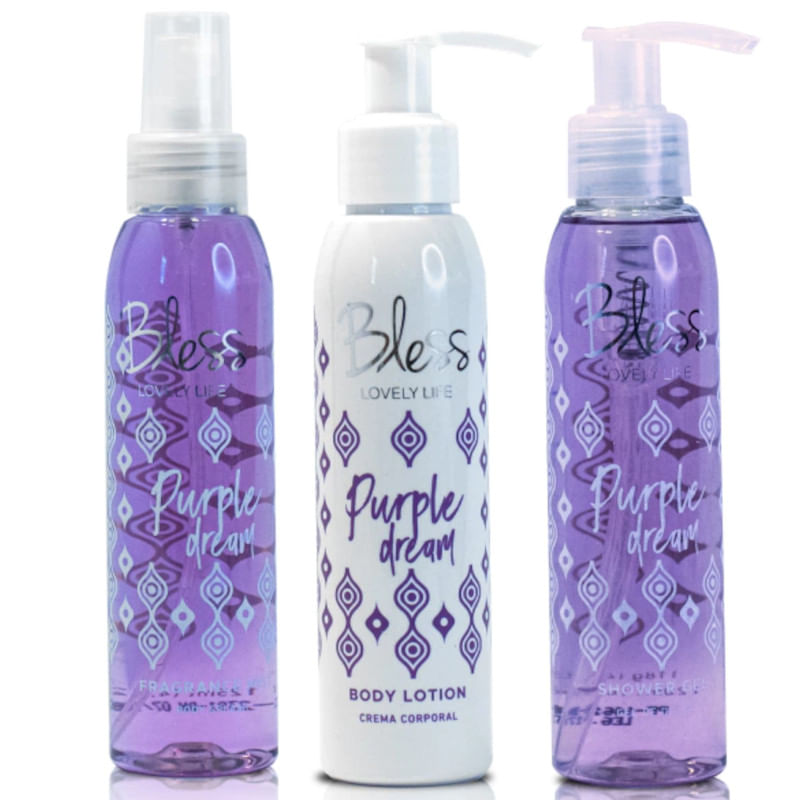 Bless Set Purple Dream Body Splash 125 ml + 1 Shower Gel 120 ml + 1 Body Lotion 113 ml ...