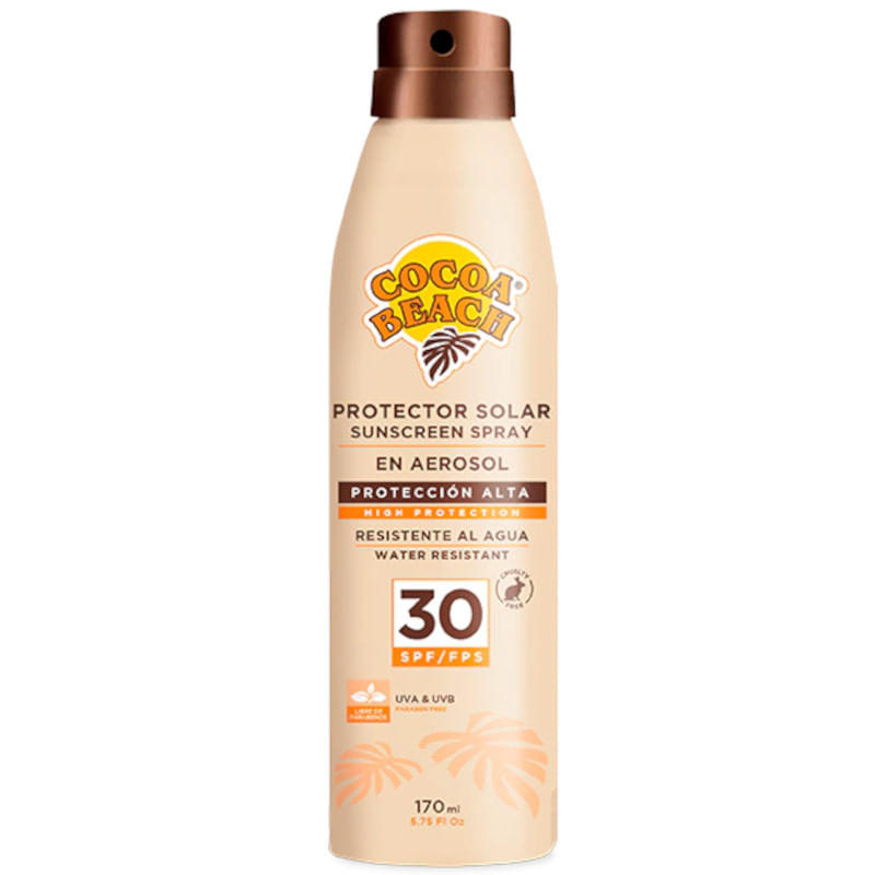 Cocoa Beach Protector Solar Aerosol FPS 30 170 ml - Farmacias Patagónicas