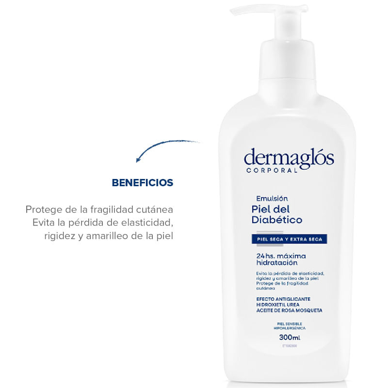 Dermaglos Emulsion Corporal Piel Seca Y Extra Seca Del Diabetico 300 ml ...