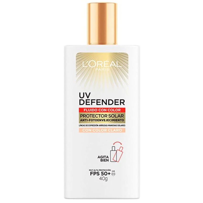 Loreal Protector Solar Fluido Con Color (Claro) FPS 50+ 40 g ...