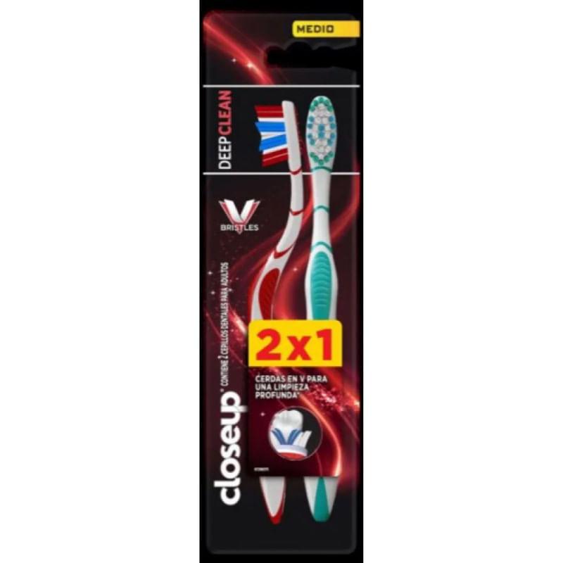 Close Up Cepillos Dentales Deep Clean Medio (2 unidades) - Farmacias ...