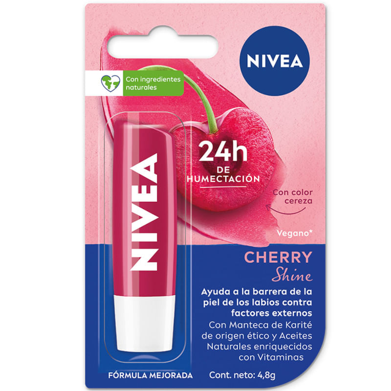 Nivea Protector Labial Labello Care Shine Cereza 4,8 g - Farmacias ...