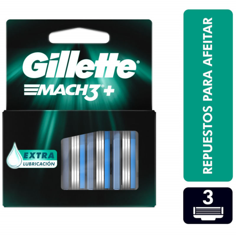 Gillette Mach3+ 3 Repuestos Para Afeitar - Farmacias Patagónicas