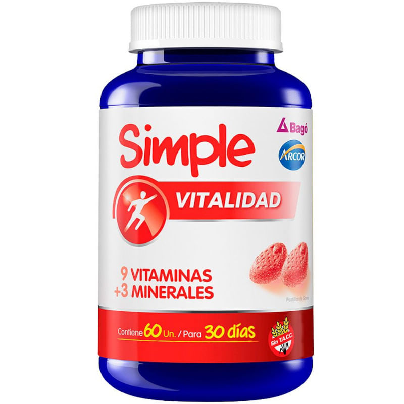 Simple Suplemento Dietario Vitalidad (60 Unidades) 240 g - Farmacias ...