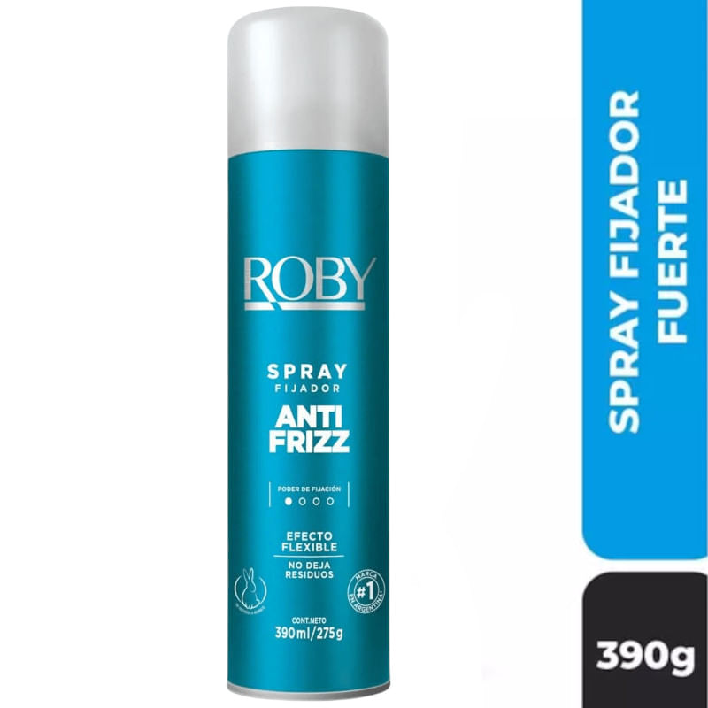 Roby Spray Fijador Anti Frizz 390 ml - Farmacias Patagónicas