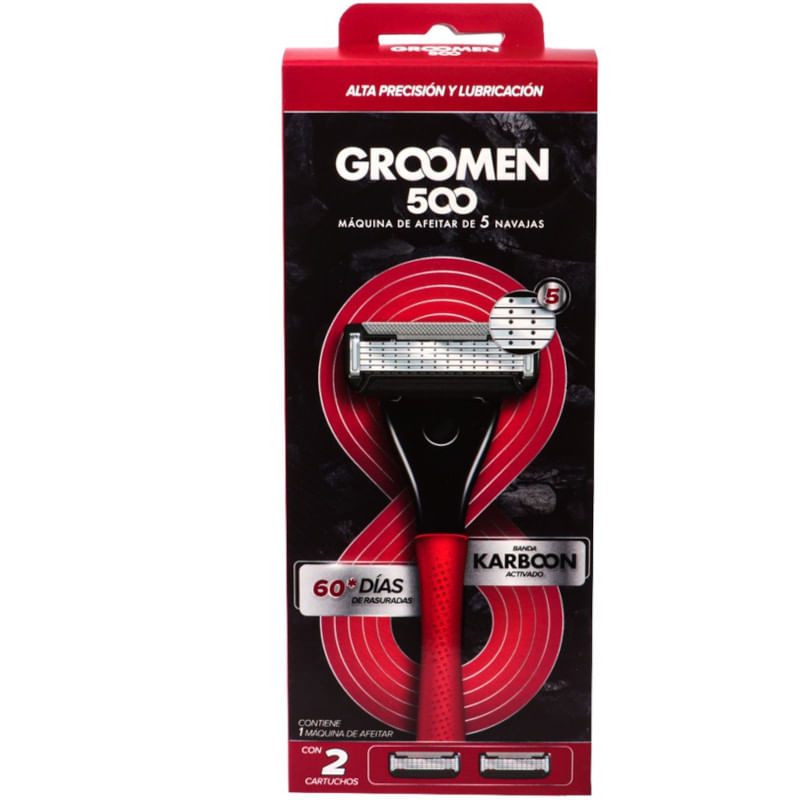 Groomen 500 Máquina de Afeitar De Afeitar Con 2 Cartucho (60 Días ...